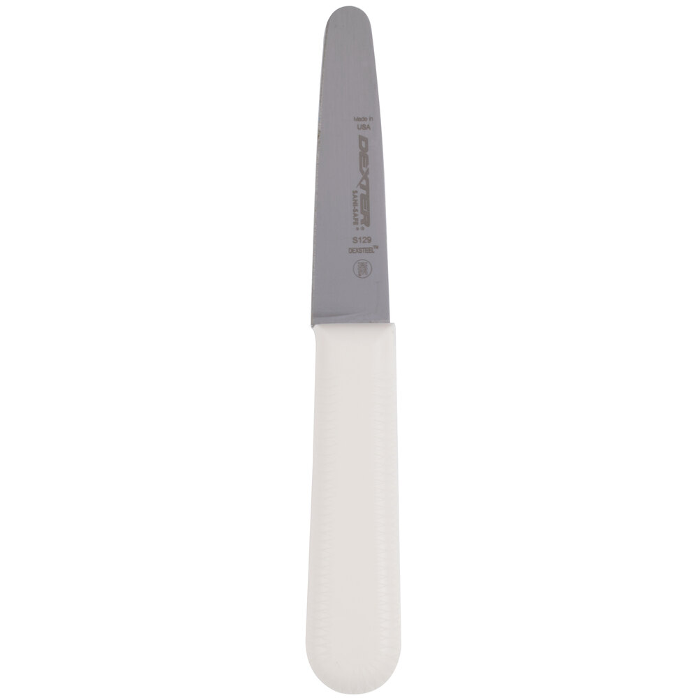 Dexter Russell 10453 Sani-Safe 3 3/8" Clam Knife with White Textured ...