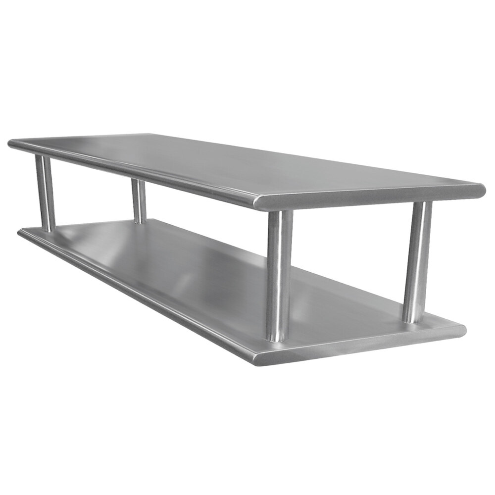 Advance Tabco PA-24-144-2 Pass-Through Shelf with Overshelf - 144" x 24"