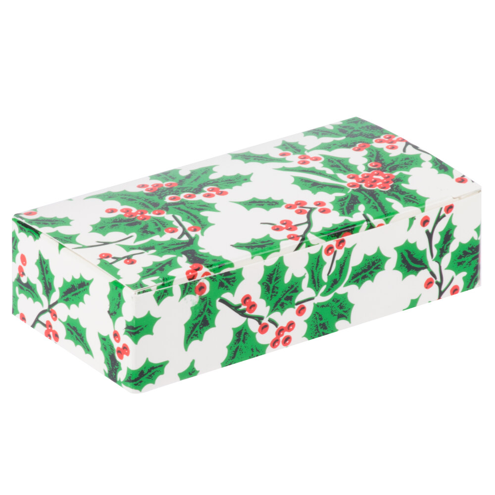 1/4 lb. Christmas Holly Candy Boxes in Bulk- 250/Case