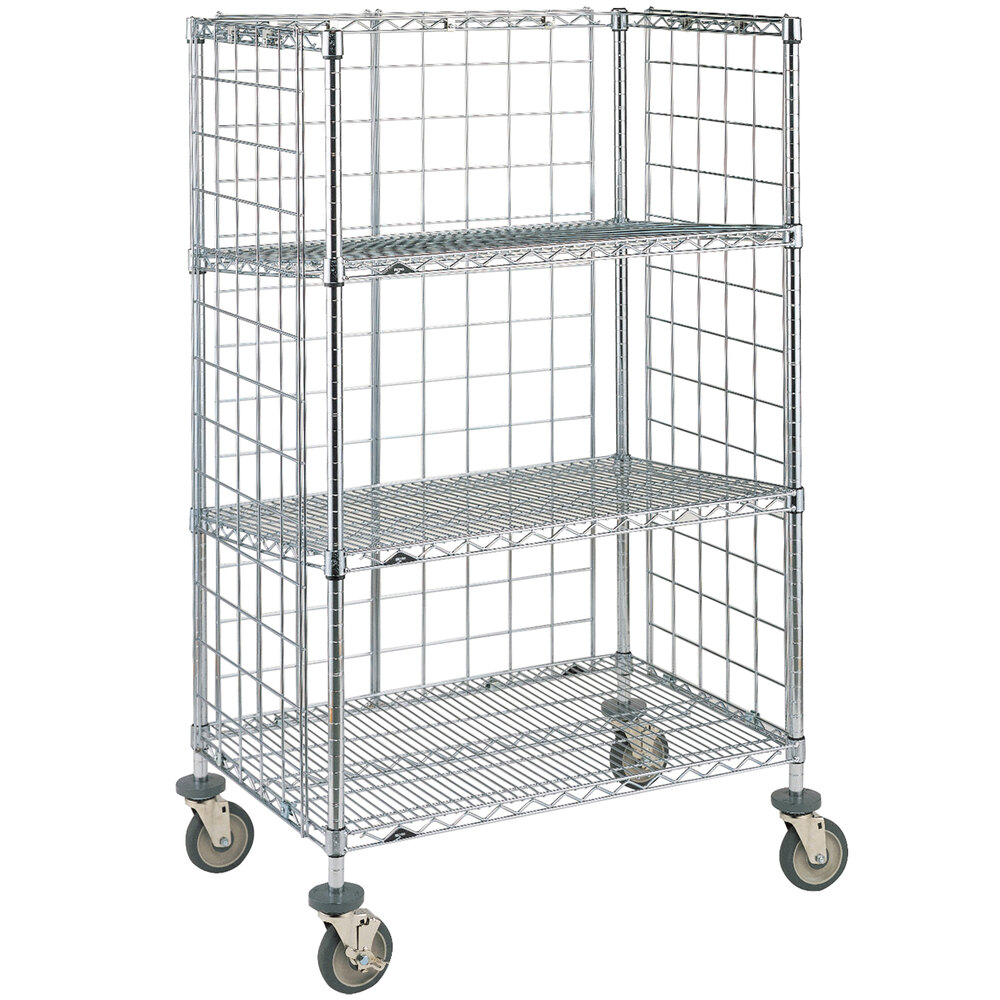 Metro Super Erecta AST35DC Chrome Wire Slanted Shelf Cart 24" x 36" x 59"
