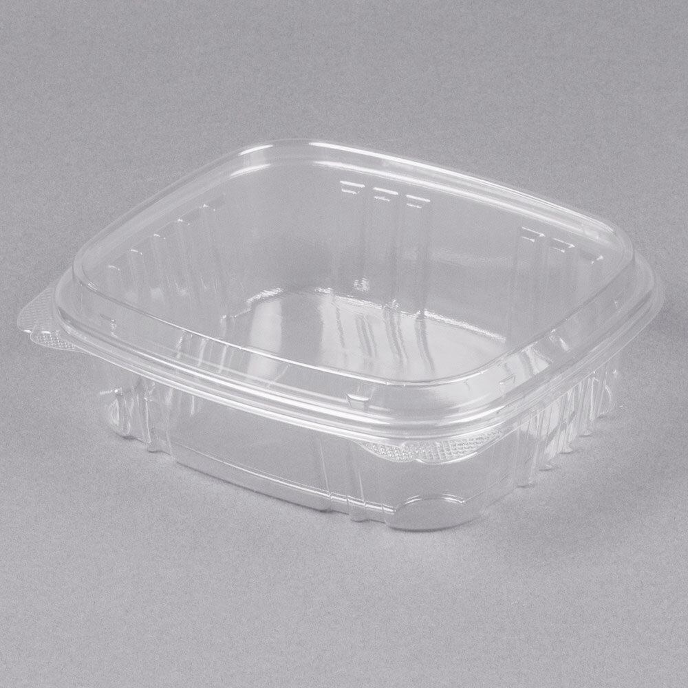 Genpak 24 oz. Clear Hinged Deli Container with High Dome Lid - 100/Pack