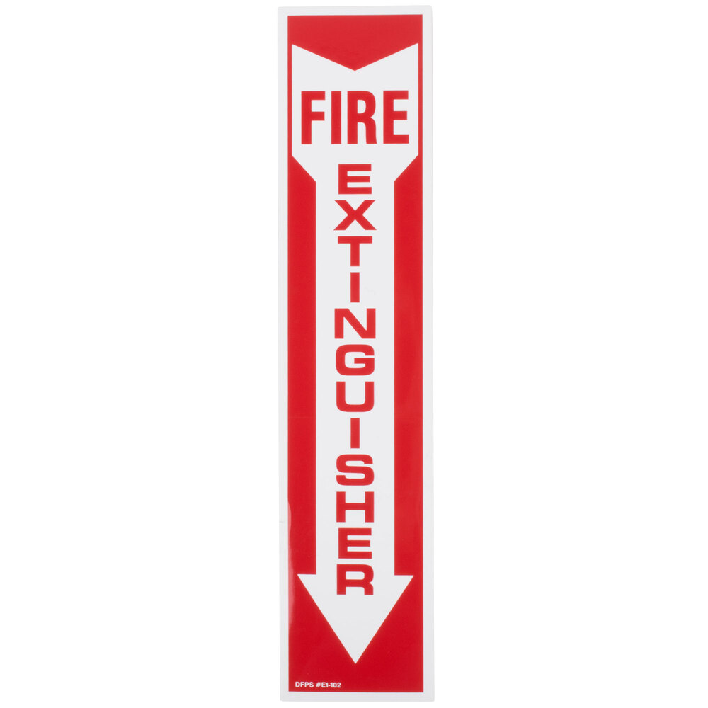 Buckeye Fire Extinguisher Adhesive Label - Red and White, 18" x 4"
