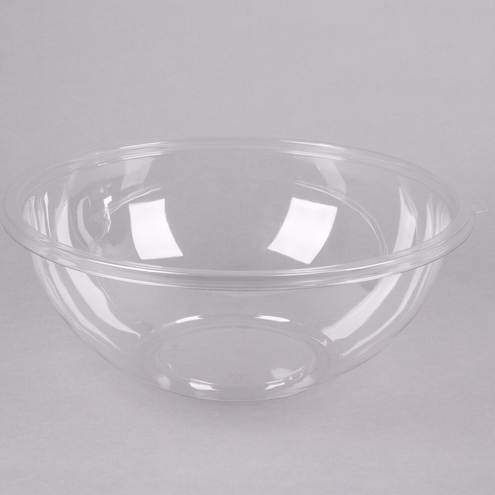 Fineline Large Clear Plastic Bowl (Bulk, 5/Pack, 320 oz.)