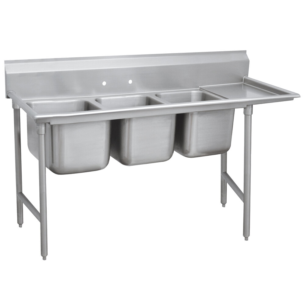 Advance Tabco 9-3-54-36 Super Saver Three Compartment Pot Sink with One ...