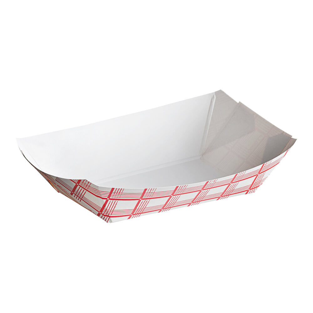 Red Plaid Paper Food Trays in Bulk - WebstaurantStore
