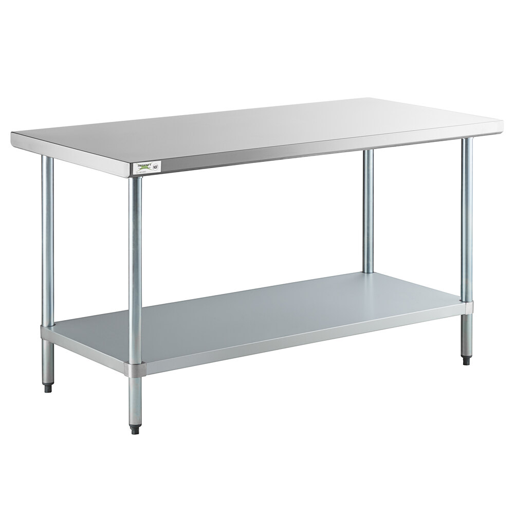 30" x 60" Stainless Steel Work Table (18-gauge, Undershelf)