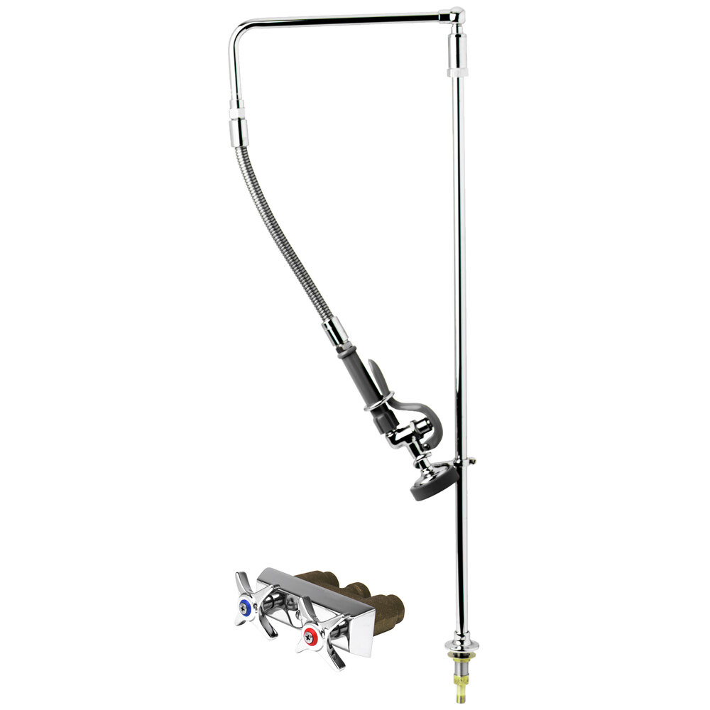 T&S B-0141 Deck Mounted 35 3/4" High Pre-Rinse Faucet with Concealed ...