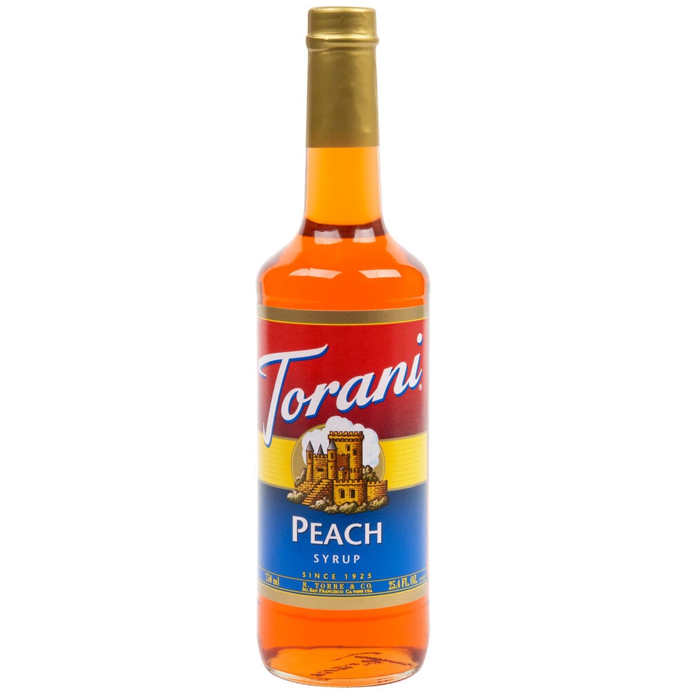Torani Peach Syrup - 750 mL - WebstaurantStore