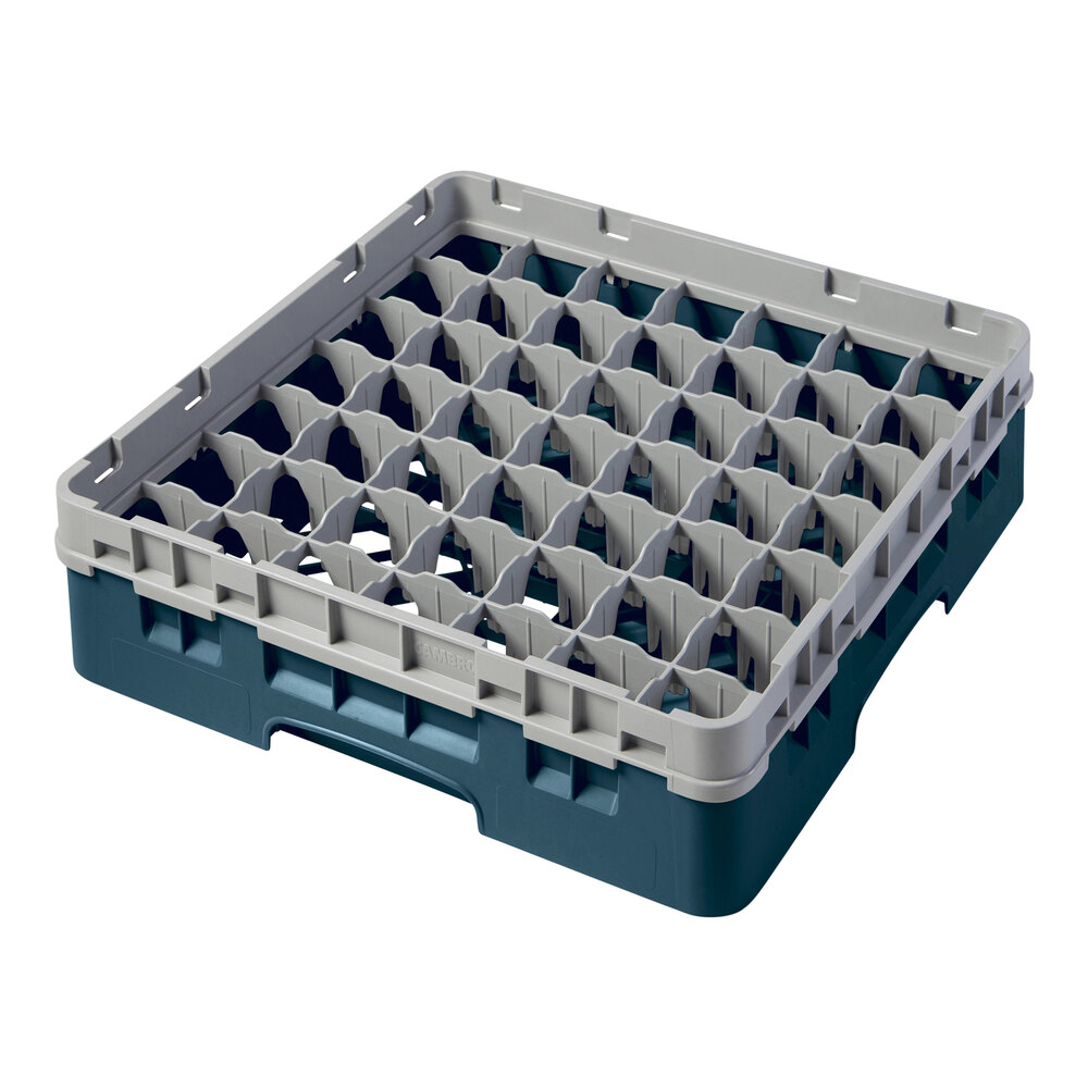 Cambro 49S318414 Teal Camrack Customizable 49 Compartment 3 5/8" Glass ...