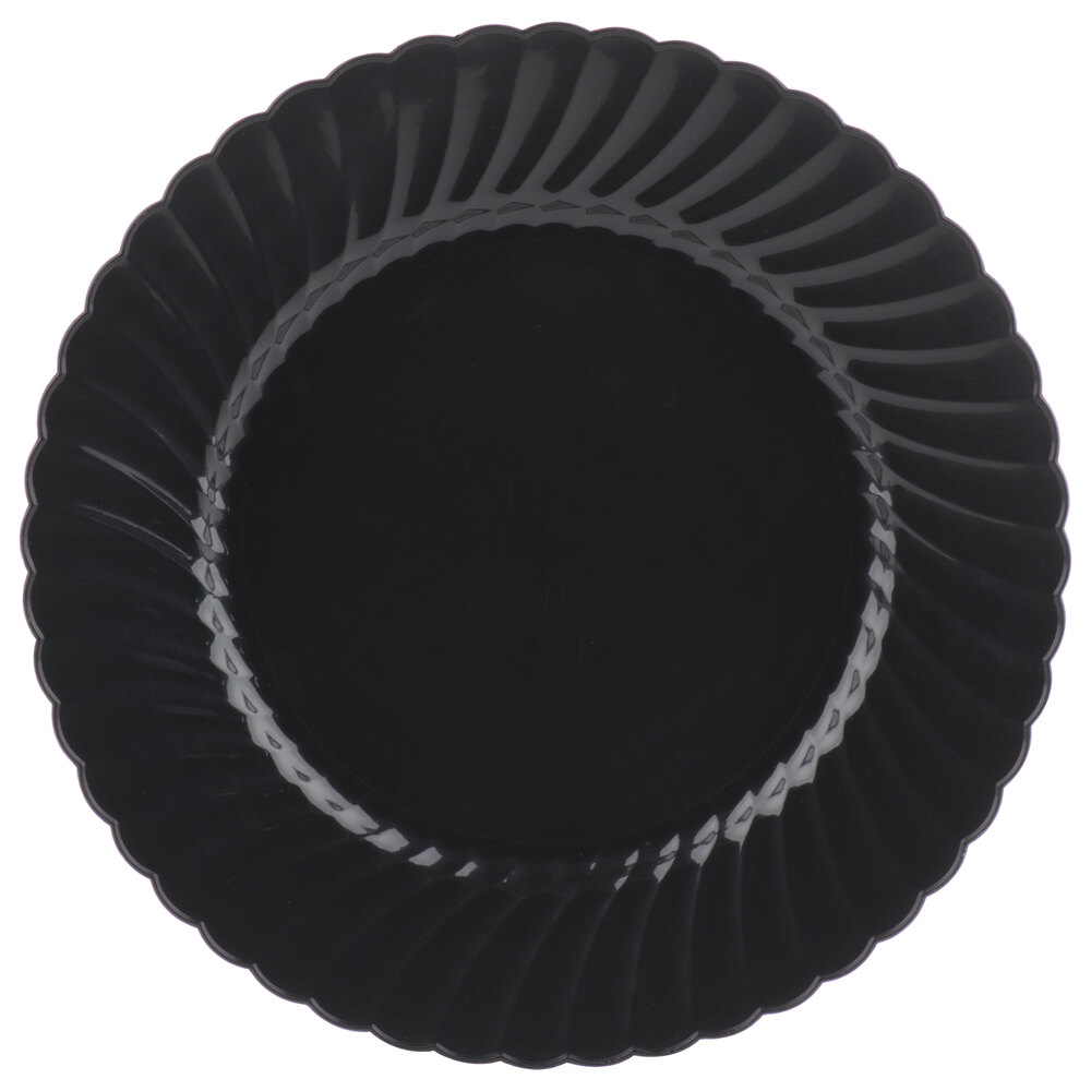 WNA Comet Classicware EcoSense 10 1/4" Black Plastic Plate - 18/Pack