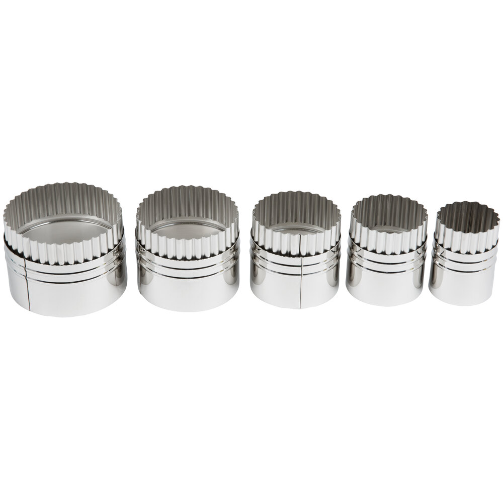 Ateco 14410 5-Piece Stainless Steel Double-Sided Round Pastry Cutter Set