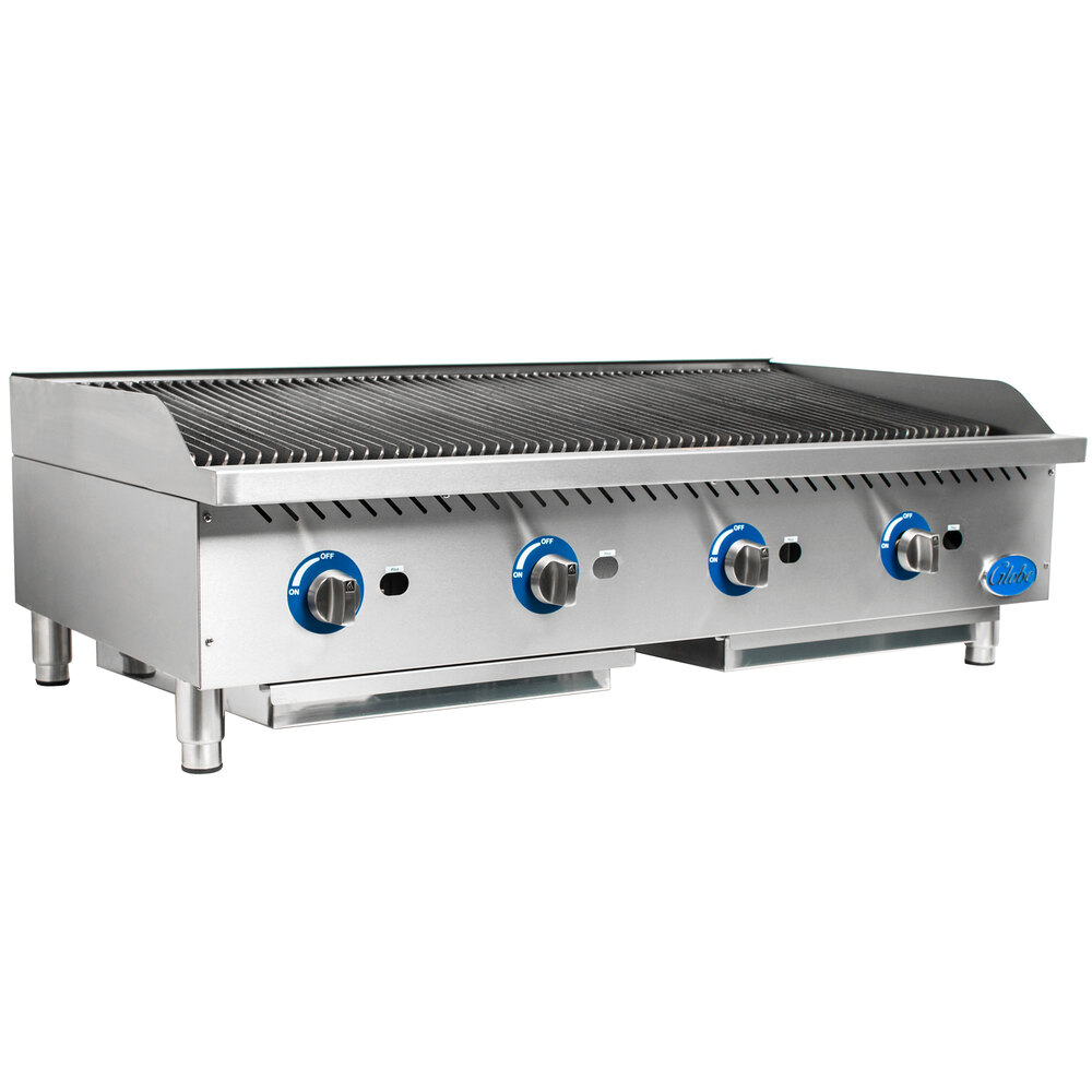 Globe GCB48G-CR 48" Gas Charbroiler with Cast Iron Radiants - 160,000 BTU