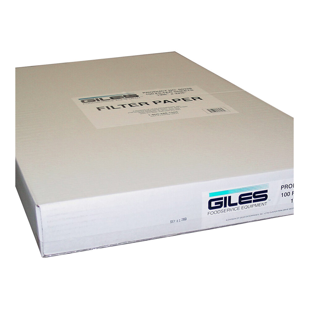 Giles 60810 15 1/2" x 21 3/8" Filter Paper for GEF and GGF Series - 100 ...