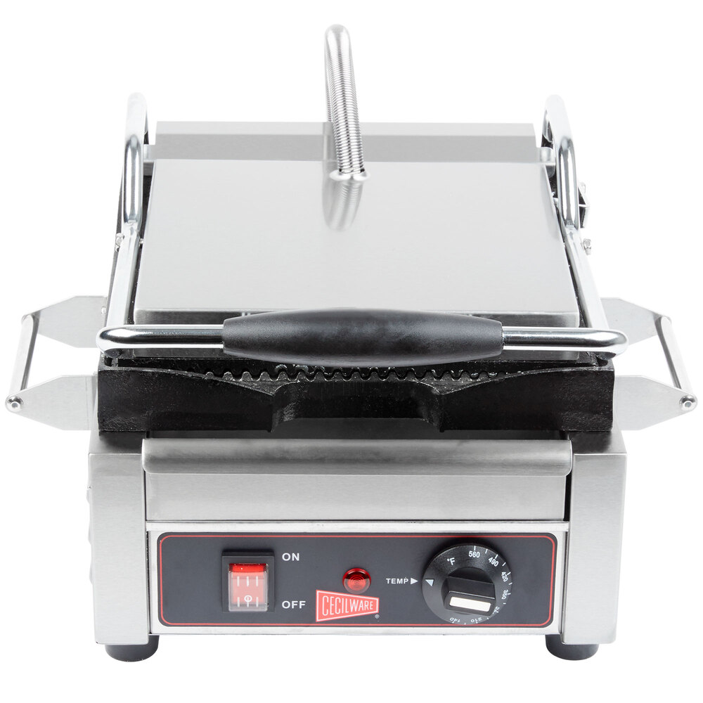 Cecilware SG1SG Single Panini Sandwich Grill with Grooved Grill ...