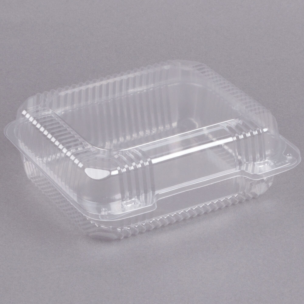 Dart C51UT1 StayLock® 8 1/4" x 7 3/4" x 3" Clear Hinged Plastic Medium ...