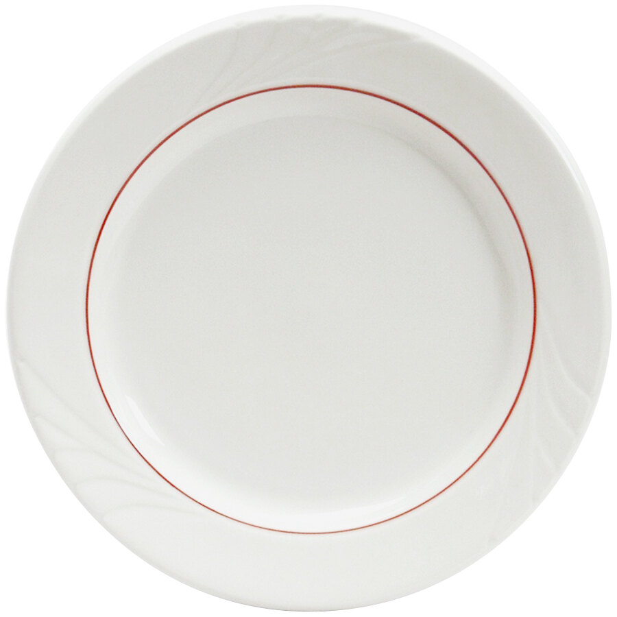 Tuxton YBA-102 Monterey 10 1/4" Eggshell China Plate with Berry Band ...