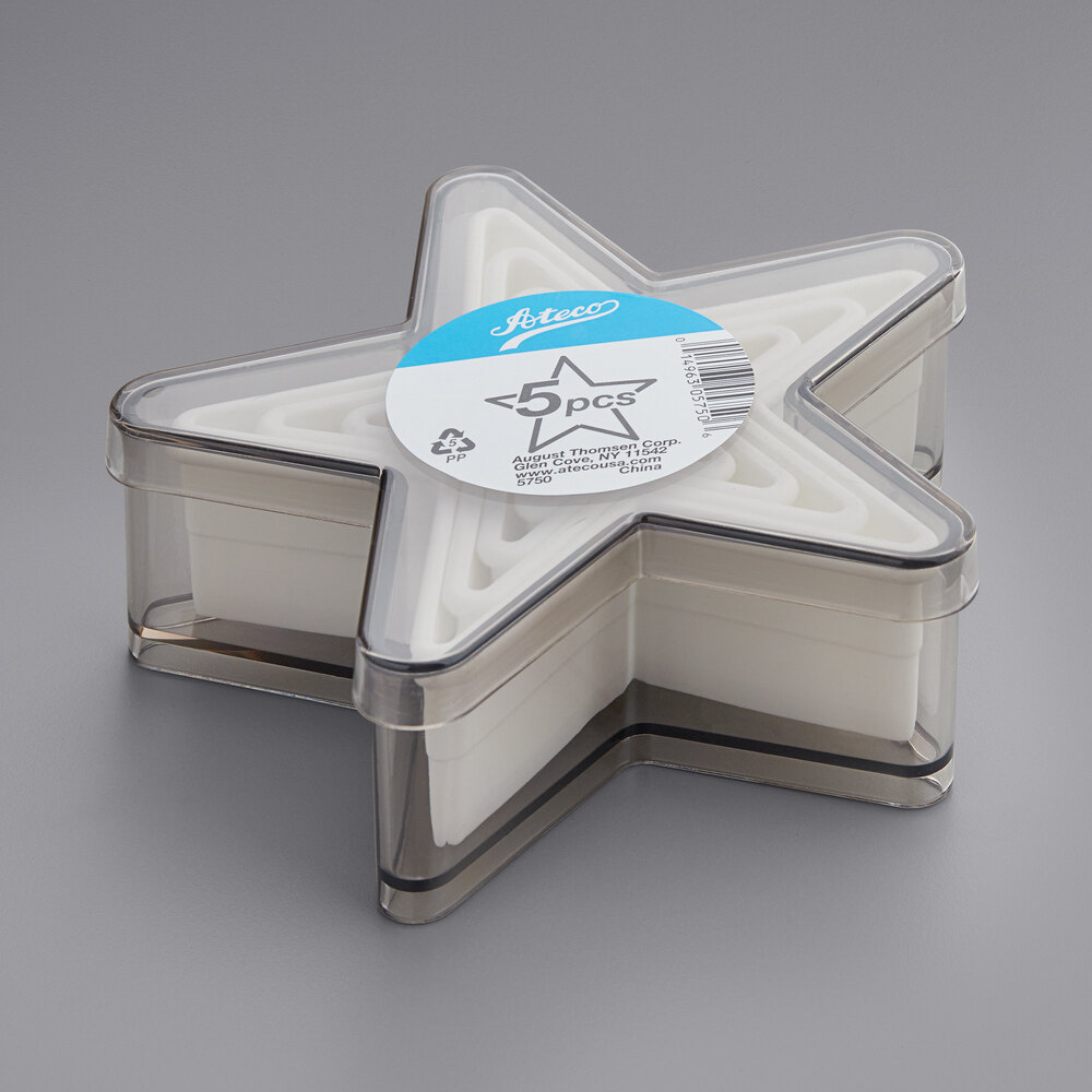 Ateco 5750 5-Piece Plastic Plain Star Cutter Set