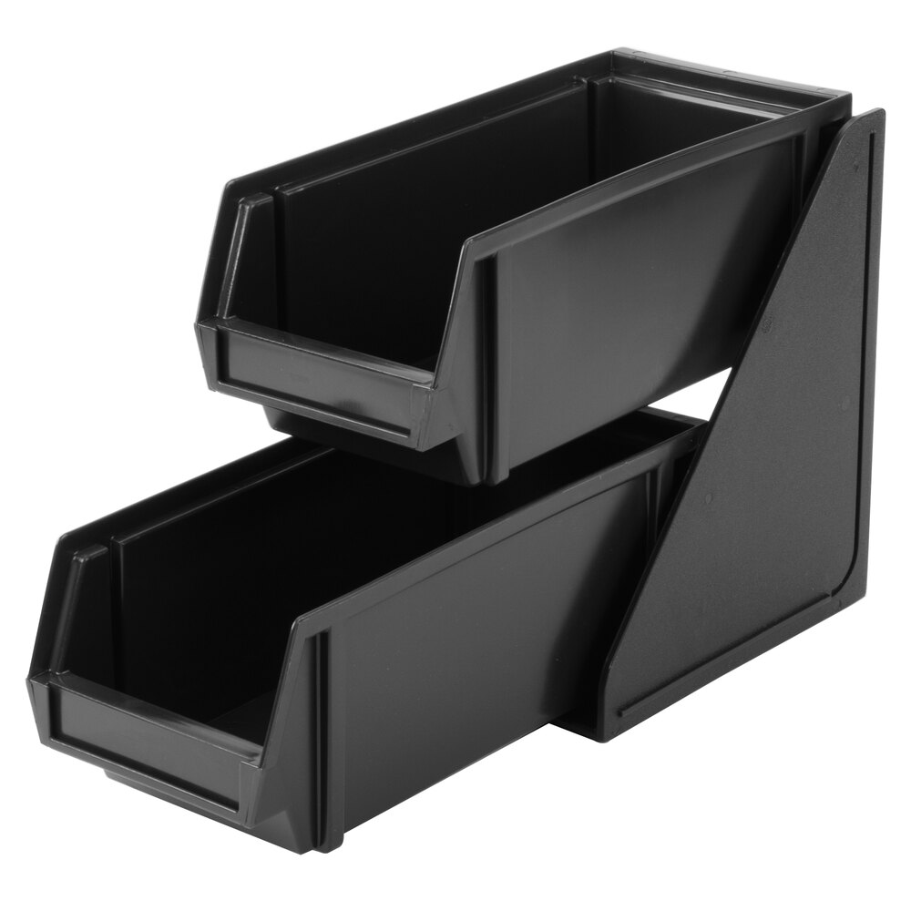 Vollrath 4841-06 Traex® Black Self-Serve Condiment Bin Stand Set with 2 ...