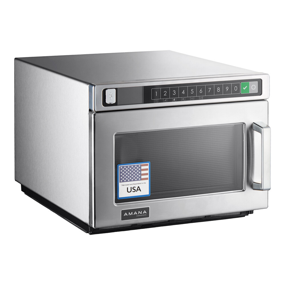 Amana HDC12A2 Heavy Duty Stainless Steel Commercial Microwave with Push ...