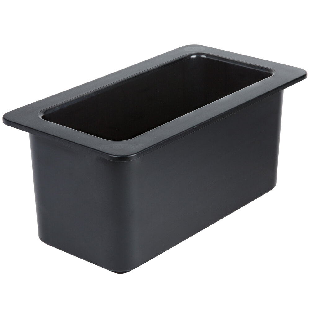 Cambro 36CF110 ColdFest 1/3 Size Black ABS Plastic Food Pan - 6" Deep