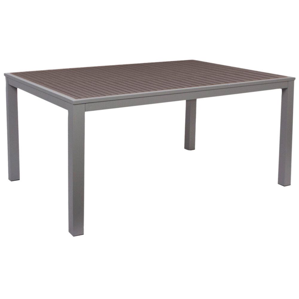 BFM Seating Seaside 35" x 72" Soft Gray Metal Bolt-Down Standard Height ...