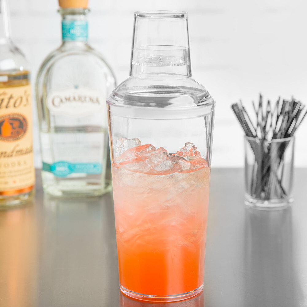 Tablecraft PS378 27 oz. Clear Plastic Cocktail Shaker