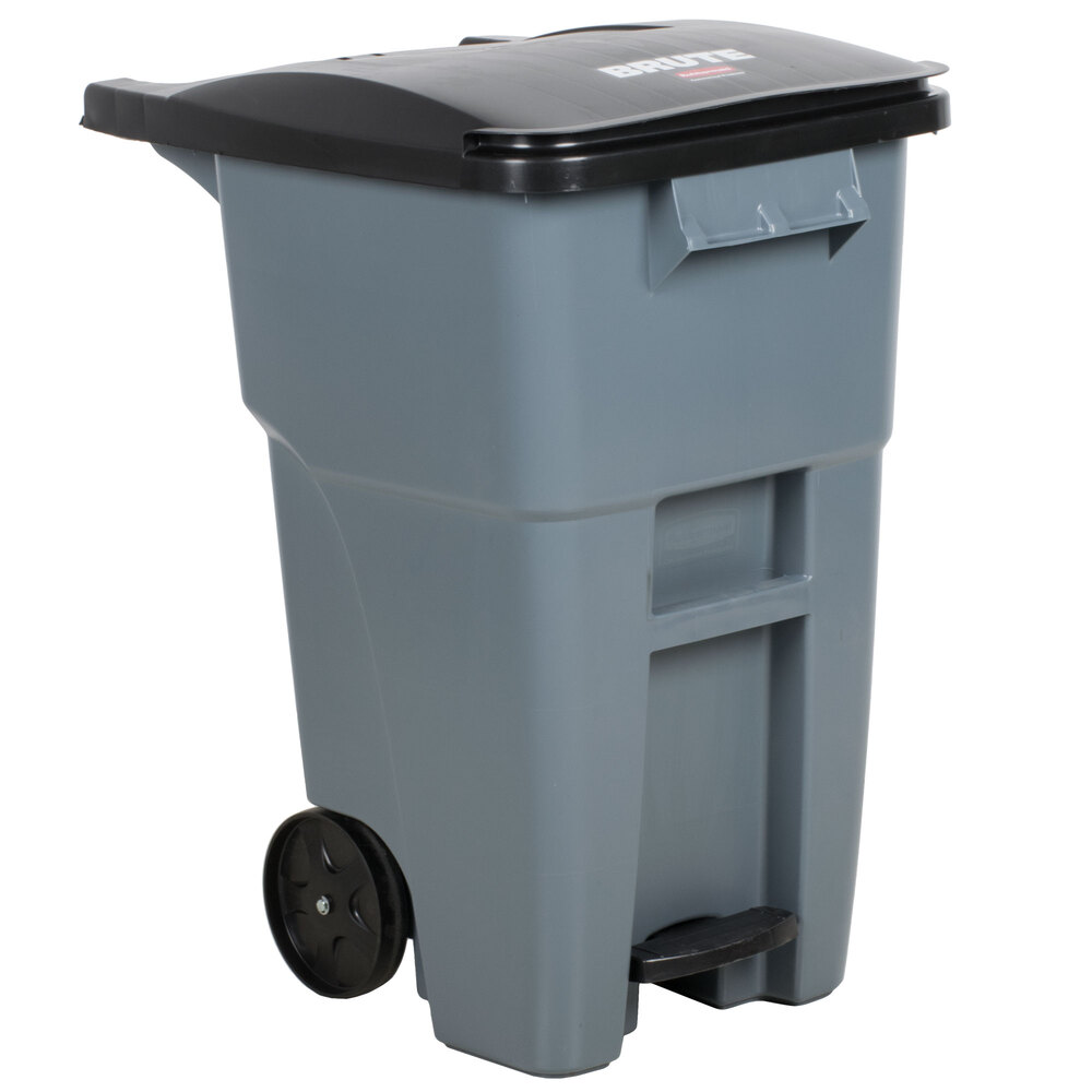 Rubbermaid 1971956 BRUTE 200 Qt. / 50 Gallon Gray Standard Step-On ...