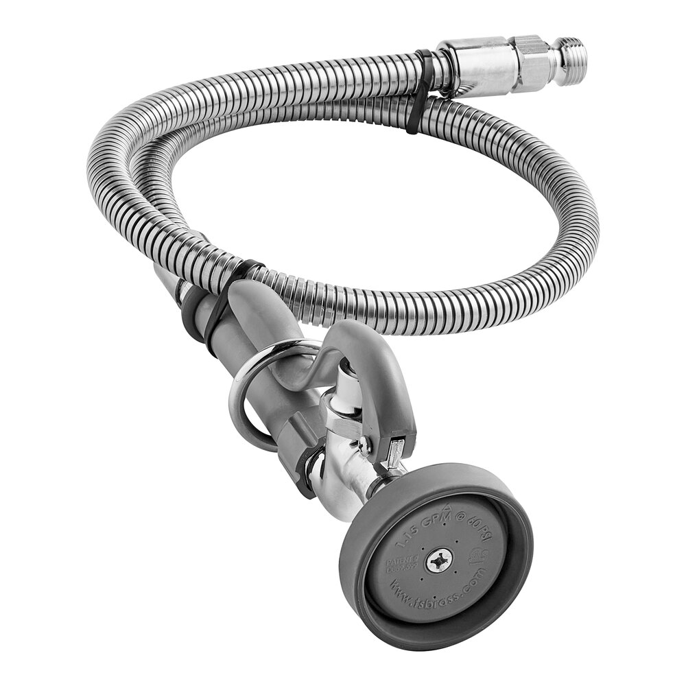 T&S B-0100 1.15 GPM Pre-Rinse Spray Valve with Flexible Stainless Steel ...