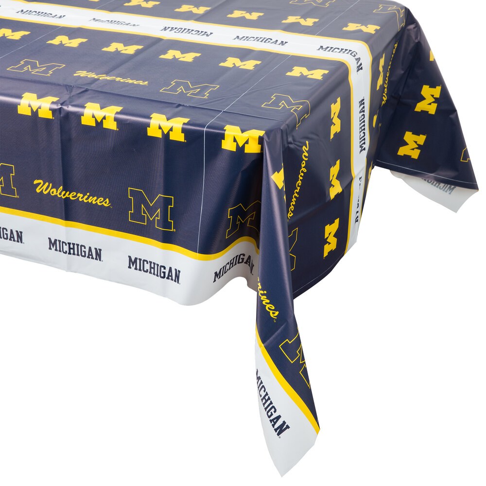 Creative Converting 331399 54" x 108" University of Michigan Plastic ...