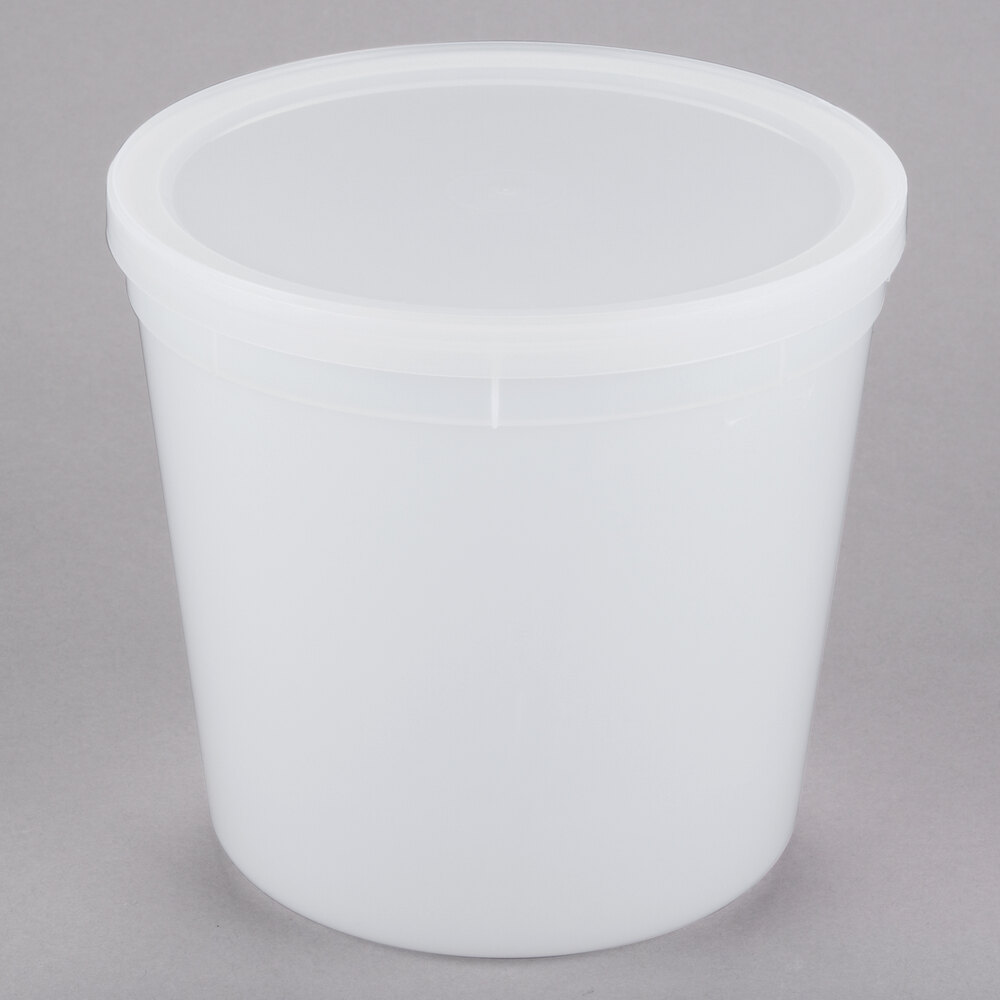 86 oz. Translucent Round Deli Container and Lid Combo Pack - 10/Pack