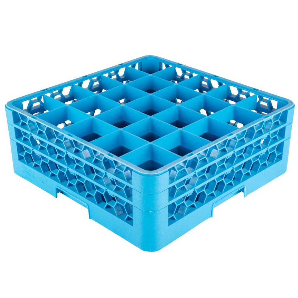 Carlisle RG25-214 25 OptiClean Compartment Glass Rack with 2 Extenders