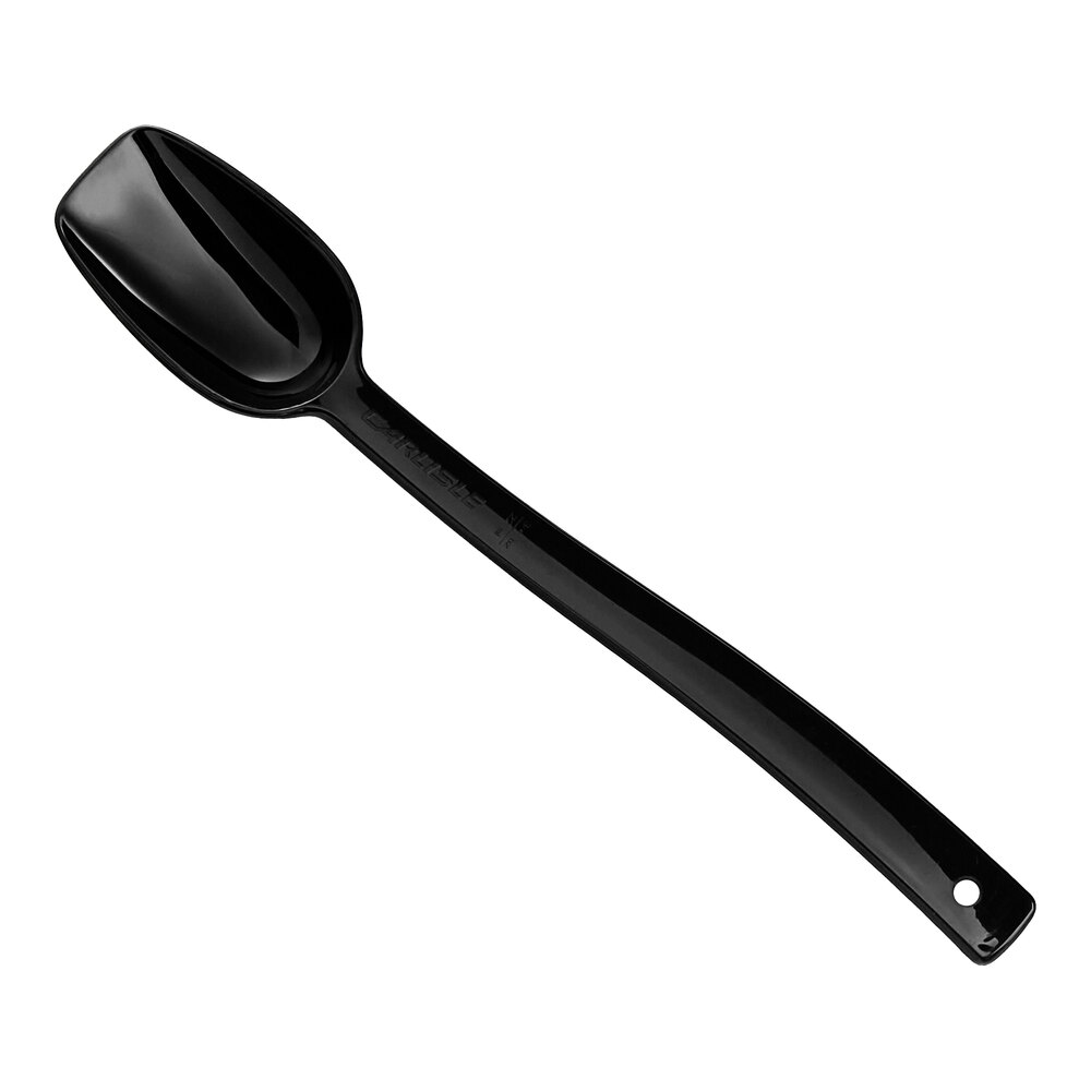Carlisle 447003 10" Polycarbonate Black Solid Serving Spoon