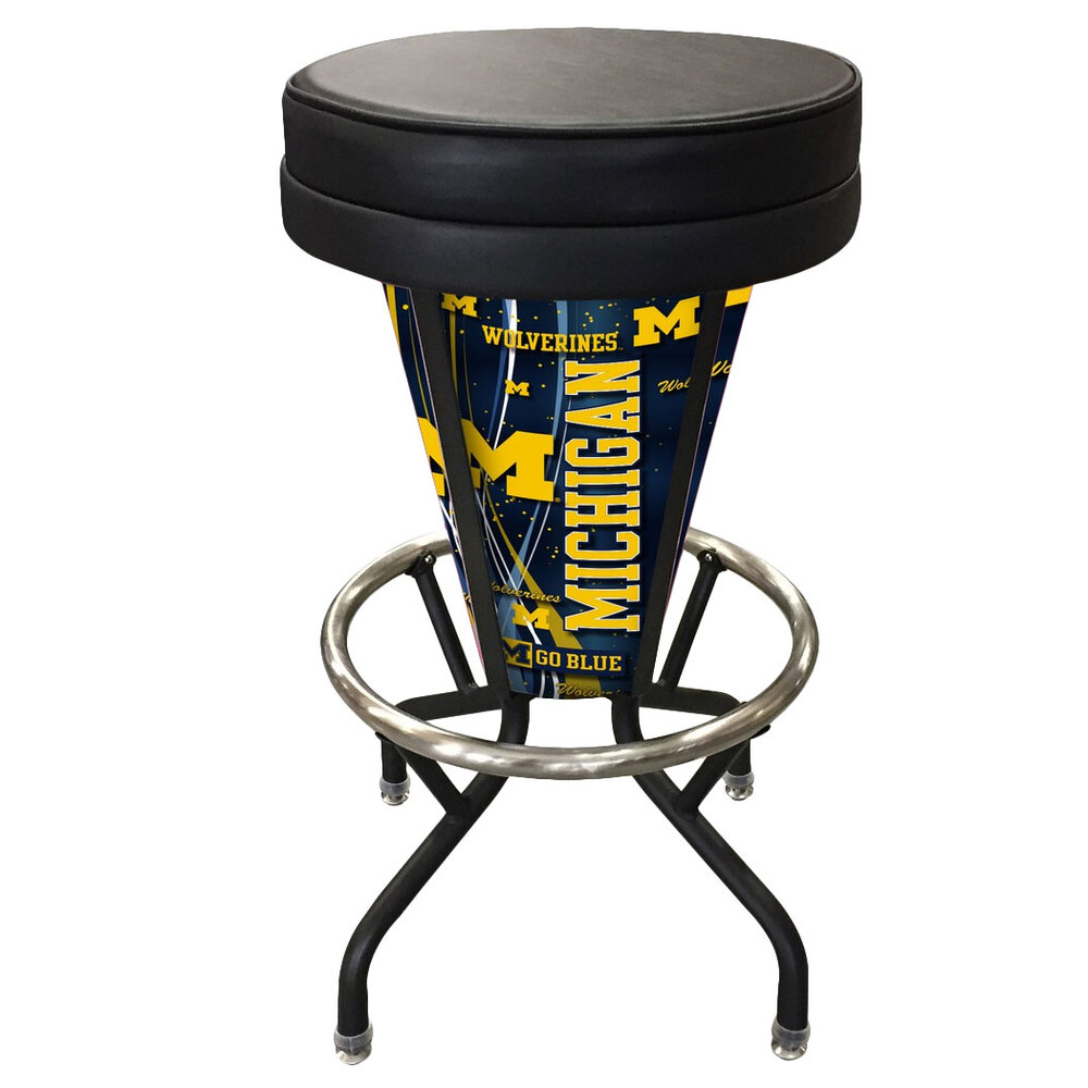 Holland Bar Stool L500030MichUnBlkVinyl University of Michigan Indoor ...