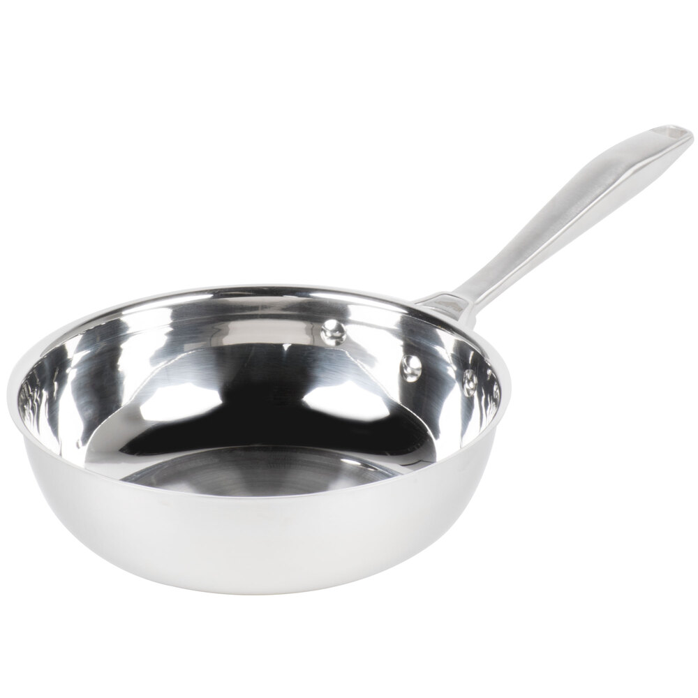 Vollrath 47792 Intrigue 3 Qt. Stainless Steel Saucier Pan with Aluminum ...