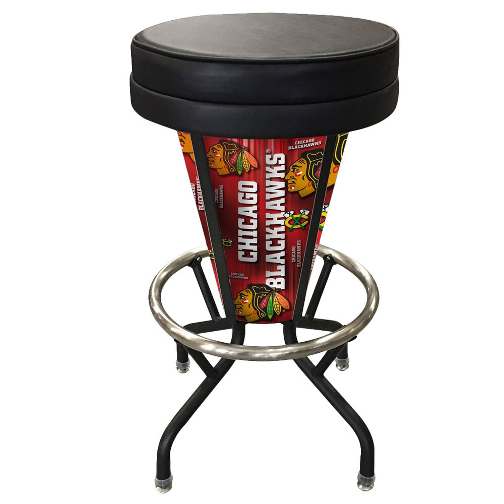 Holland Bar Stool L500030ChiHwkBlkVinyl Chicago Blackhawks Indoor ...