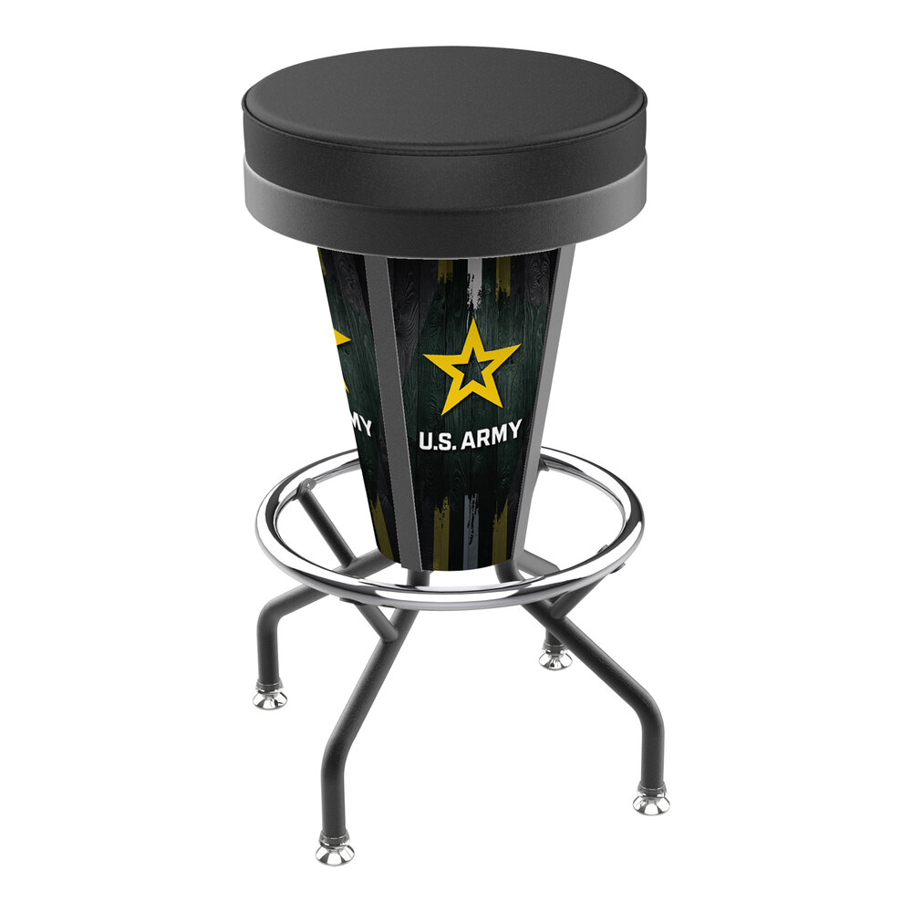 Holland Bar Stool L500030ArmyBlkVinyl United States Army Indoor ...