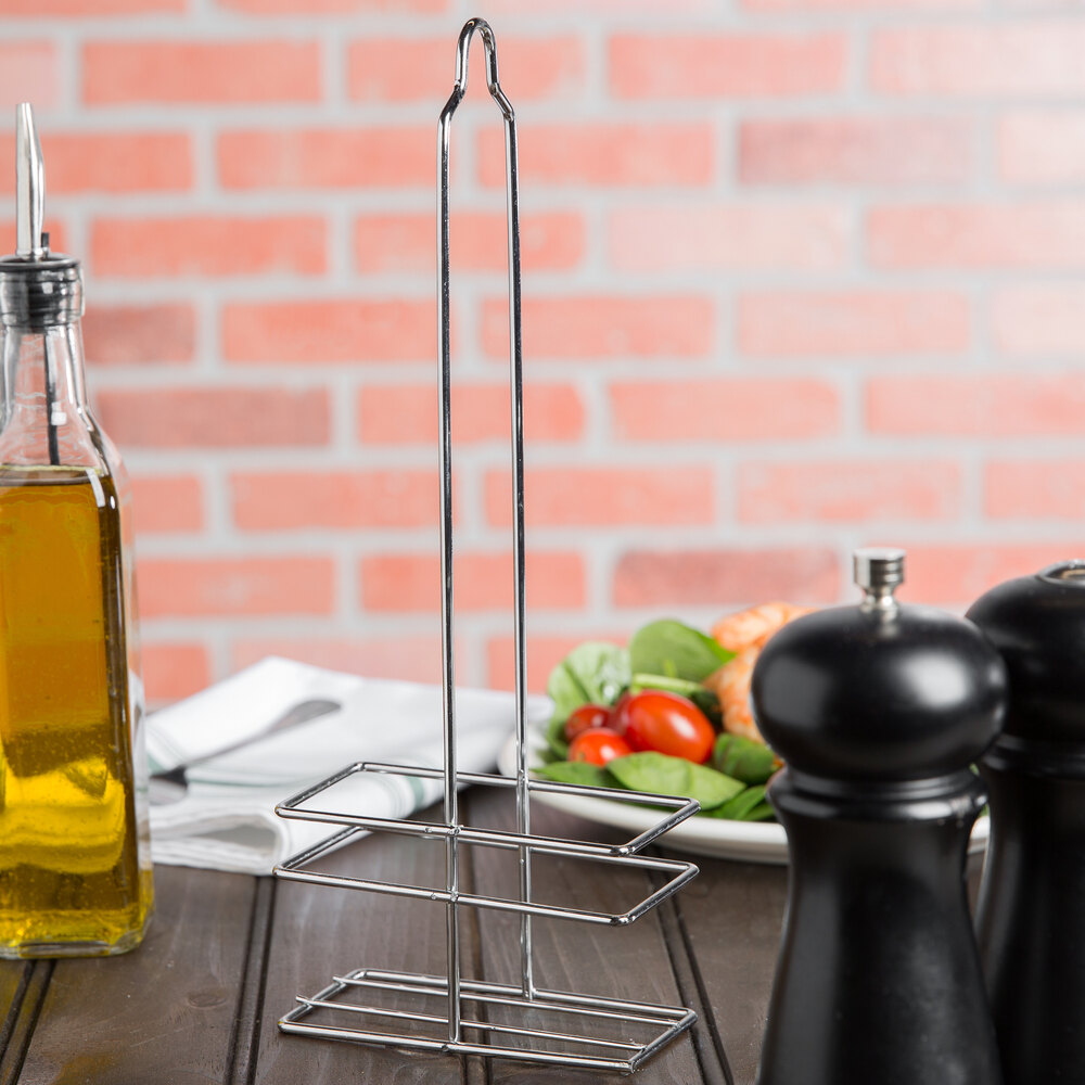 Choice 8.5 oz. 3 Piece Oil & Vinegar Cruet Set with Rack