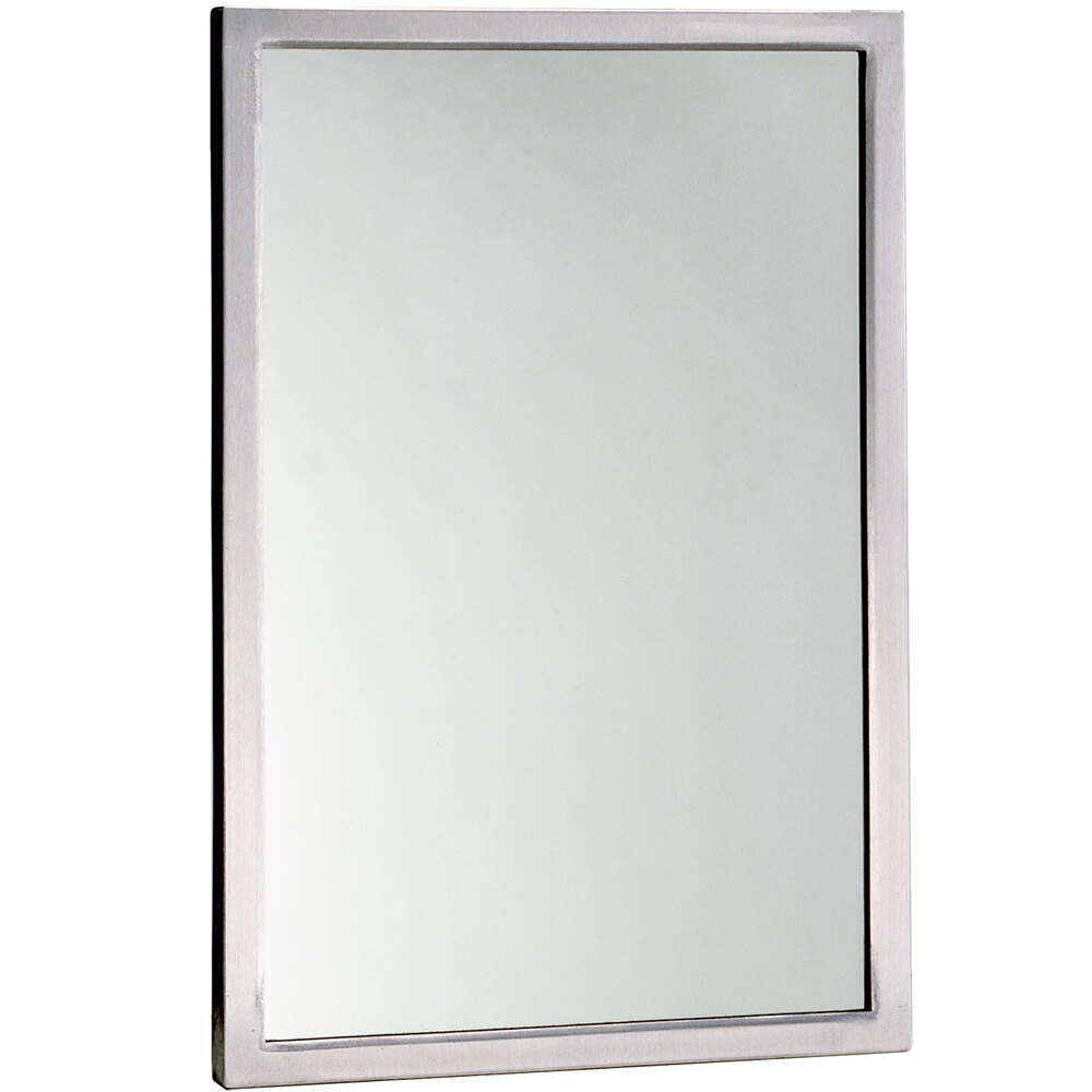 Bobrick B-290 2460 24" x 60" Wall-Mounted Mirror with Stainless Steel ...