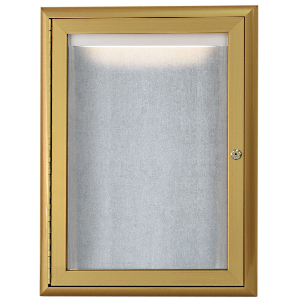 Aarco LOWFC2418G 24" x 18" Gold Enclosed Locking Aluminum Indoor ...