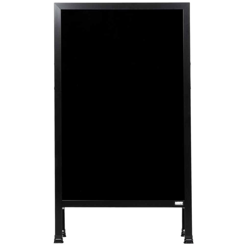 Aarco BA-1BP 42" x 24" Black Aluminum A-Frame Sign Board with Black ...