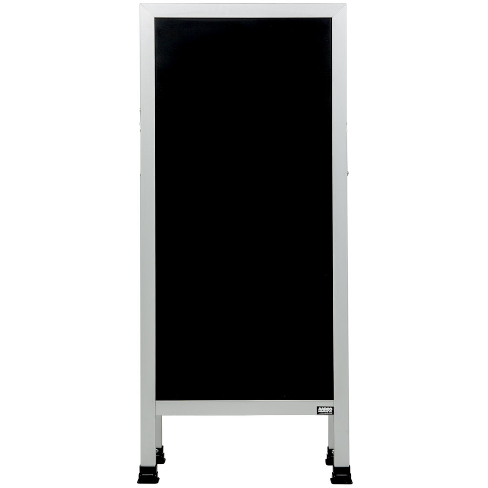 Aarco AA-3BP 42" x 18" Aluminum A-Frame Sign Board with Black Write-On ...