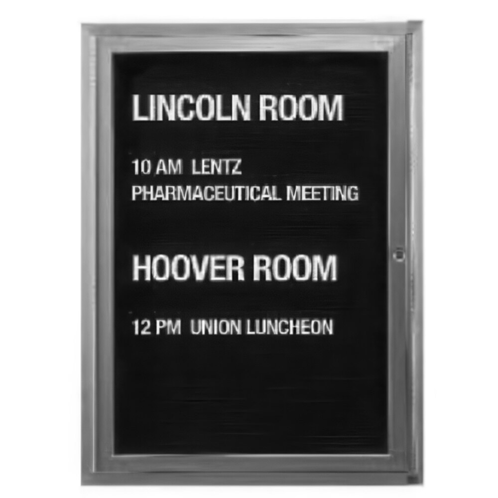 Aarco ADC2418L 24" x 18" Enclosed Locking Aluminum Indoor Message ...