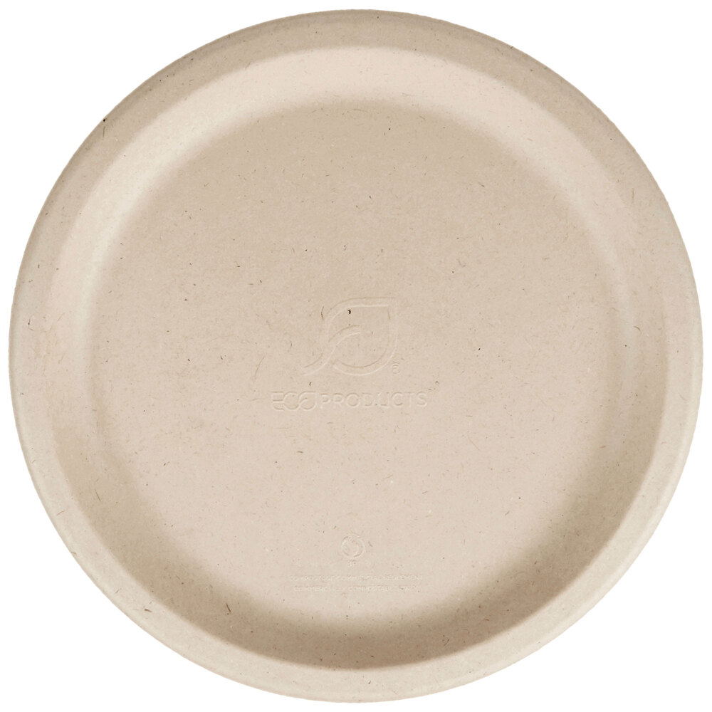 Eco-Products EP-PW10 10" Round Wheat Straw Compostable Plate - 500/Case