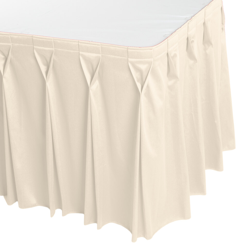 Snap Drape 5412CE29W3-756 Wyndham 13' x 29" Bone Bow Tie Pleat Table ...