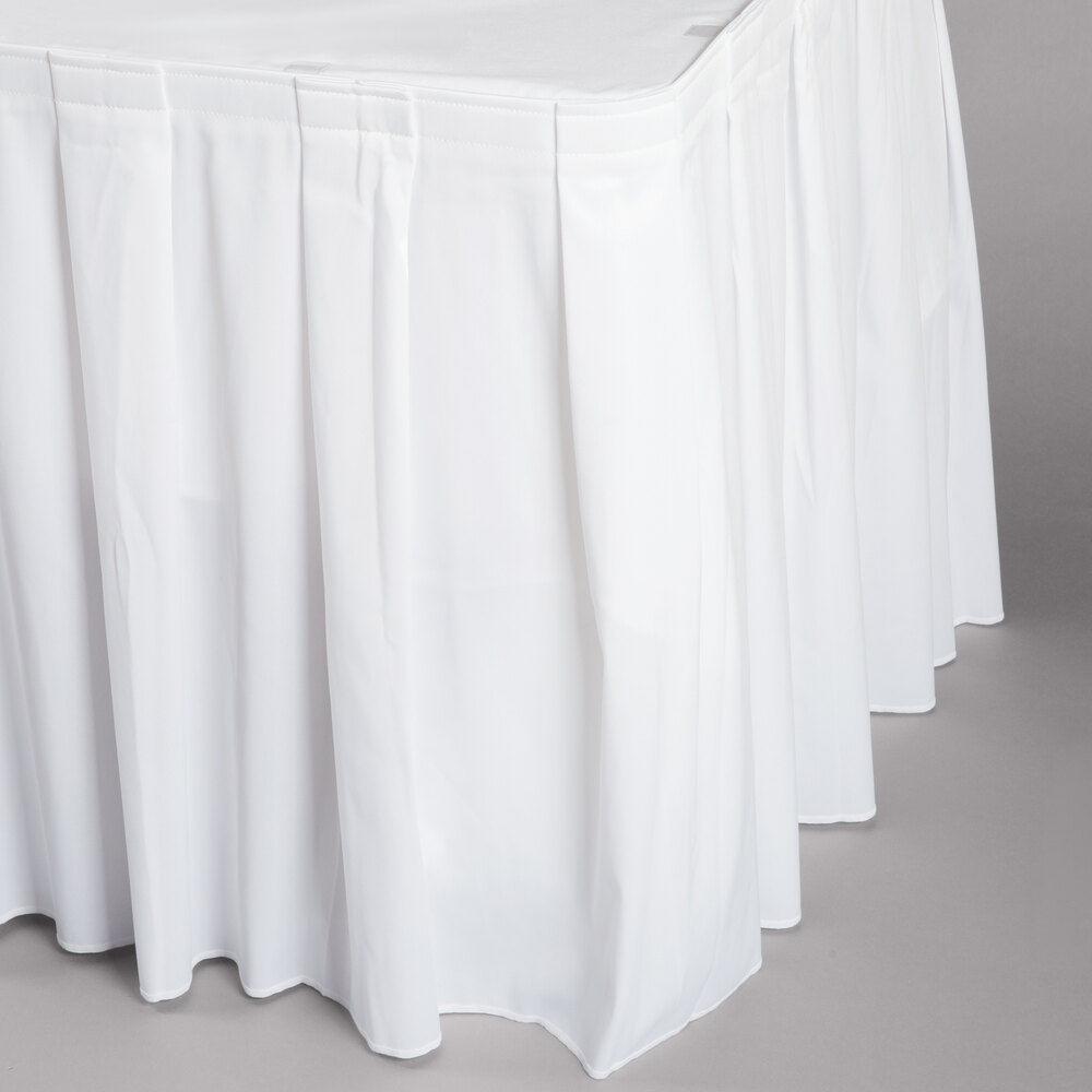 Snap Drape 5412CE29B3-01010 Wyndham 13' x 29" White Box Pleat Table ...
