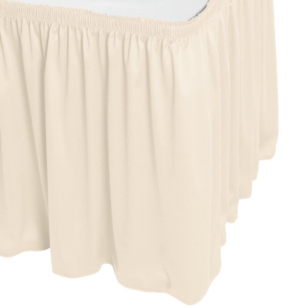 Snap Drape 5412CE29S3-756 Wyndham 13' x 29" Bone Shirred Pleat Table ...