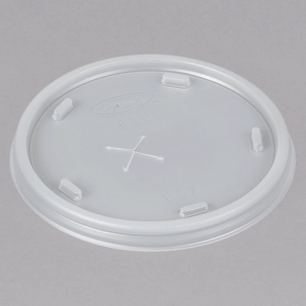 Dart 8SL Translucent Lid with Straw Slot - 1,000/Case