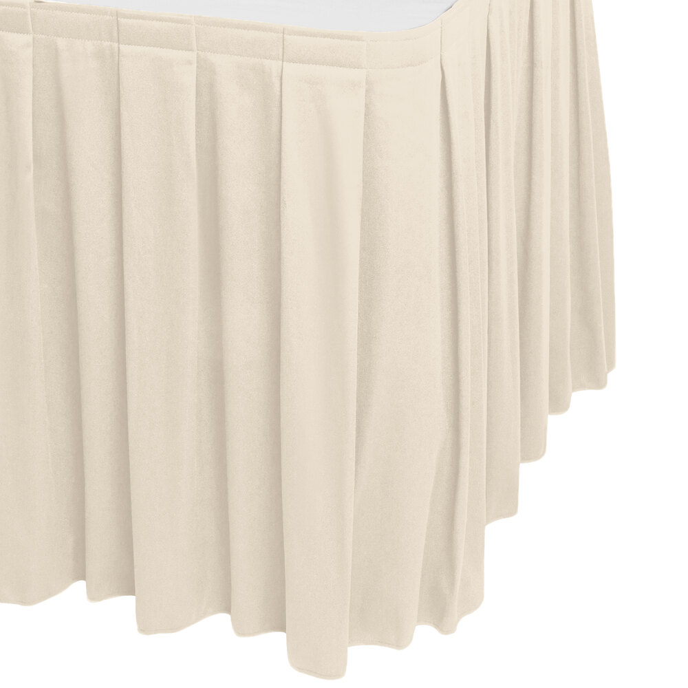Snap Drape 5412CE29B3-756 Wyndham 13' x 29" Bone Box Pleat Table Skirt ...