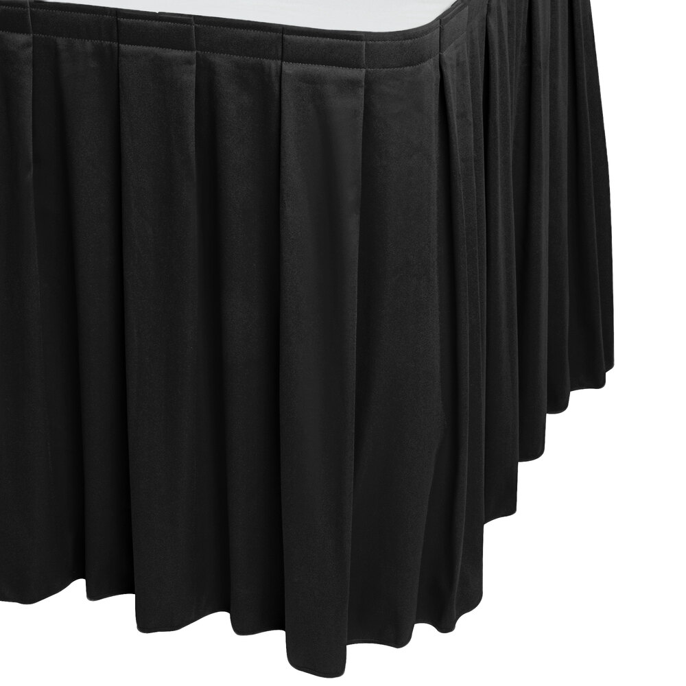 Snap Drape 5412EG29B3-0144 Wyndham 17' 6" x 29" Black Box Pleat Table ...