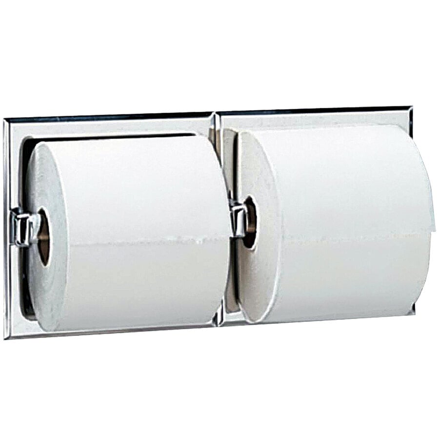 Bobrick B-697 Recessed Double Toilet Tissue Dispenser with Bright ...